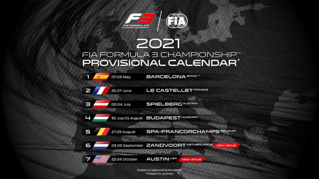 F3 | Il calendario 2021: Olanda e Stati Uniti le novità | P300.it ...